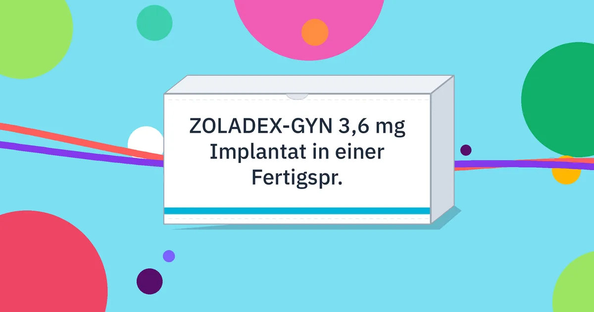 Symbolbild: Packung mit der Aufschrift ZOLADEX-GYN 3,6 mg Implantat in einer Fertigspr. (PZN 00753805) – Verfügbarkeit und Bezug in Apotheken in Frankfurt am Main