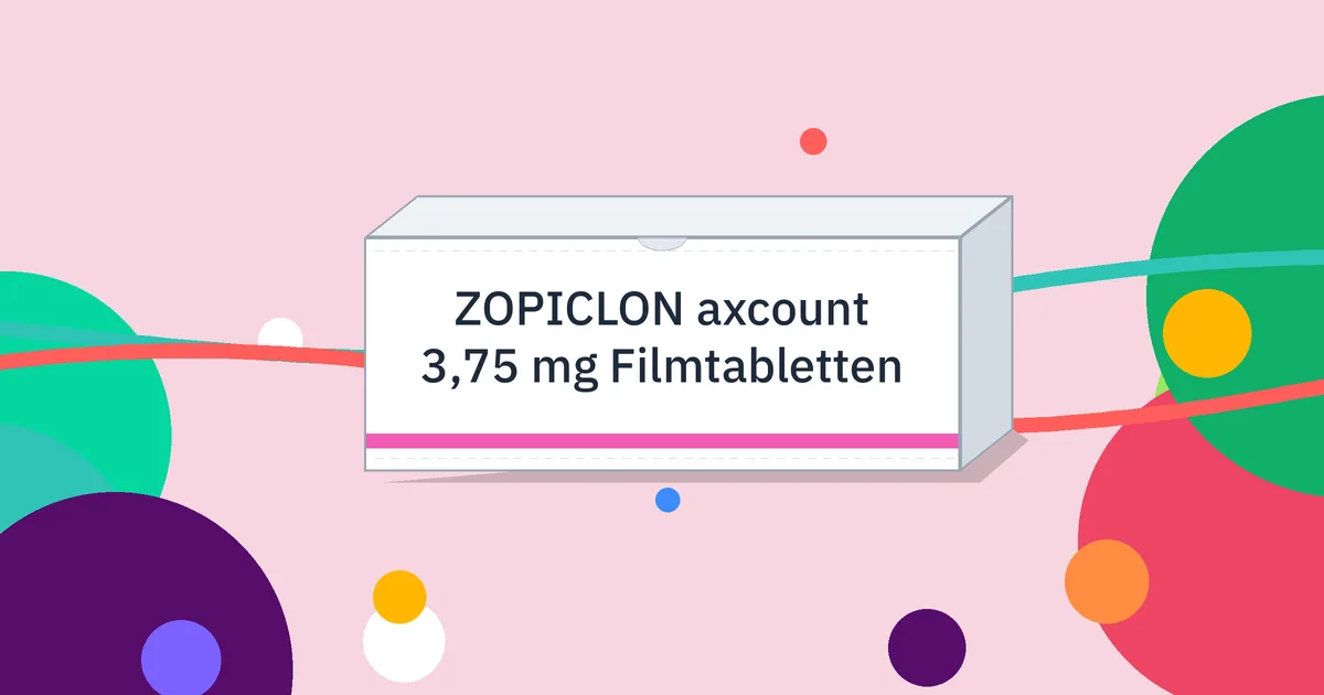 Symbolbild: Packung mit der Aufschrift ZOPICLON axcount 3,75 mg Filmtabletten (PZN 10342865) – Verfügbarkeit und Bezug in Apotheken in Frankfurt am Main