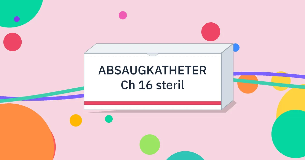 Symbolbild: Packung mit der Aufschrift ABSAUGKATHETER Ch 16 steril (PZN 07373454) – Verfügbarkeit und Bezug in Apotheken in Frankfurt am Main
