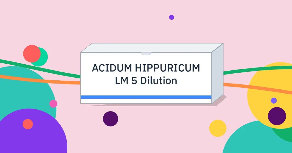 Symbolbild: Packung mit der Aufschrift ACIDUM HIPPURICUM LM 5 Dilution (PZN 13277217) – Verfügbarkeit und Bezug in Apotheken in Frankfurt am Main