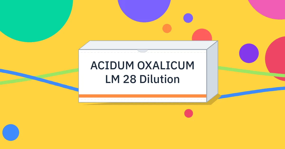 Symbolbild: Packung mit der Aufschrift ACIDUM OXALICUM LM 28 Dilution (PZN 13281383) – Verfügbarkeit und Bezug in Apotheken in Frankfurt am Main