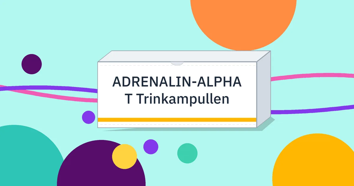 Symbolbild: Packung mit der Aufschrift ADRENALIN-ALPHA T Trinkampullen (PZN 10227779) – Verfügbarkeit und Bezug in Apotheken in Frankfurt am Main