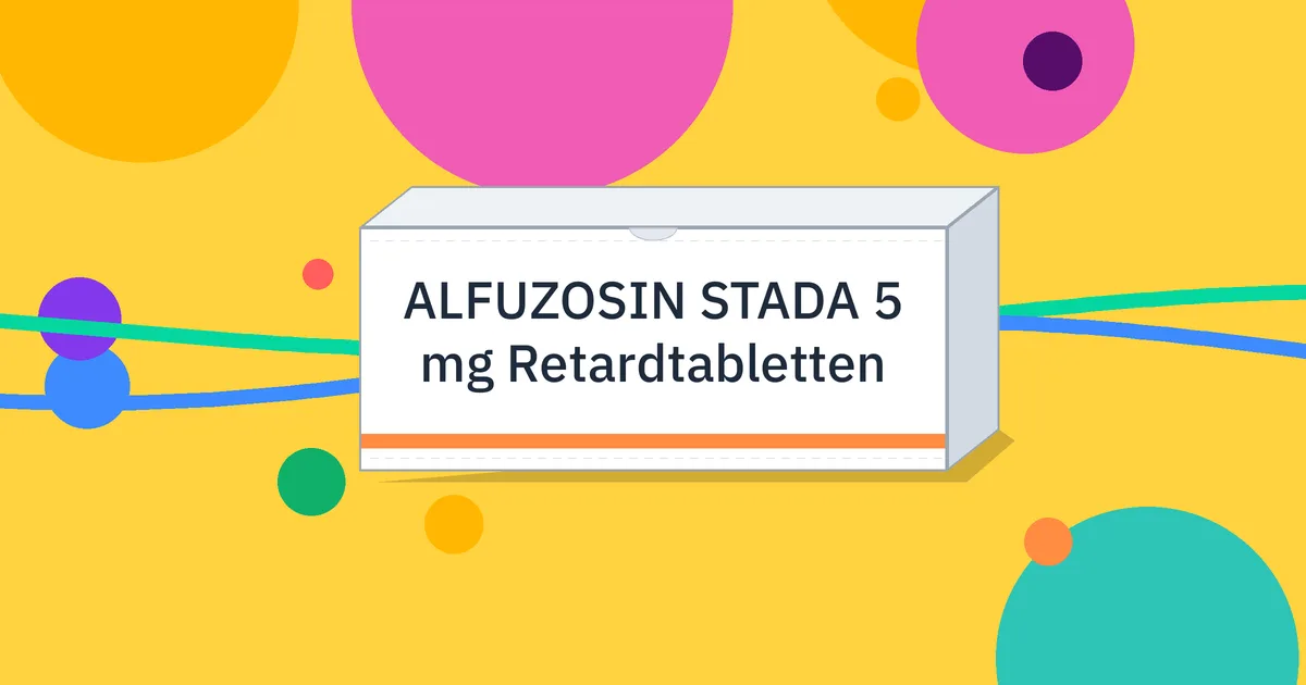 Symbolbild: Packung mit der Aufschrift ALFUZOSIN STADA 5 mg Retardtabletten (PZN 02783437) – Verfügbarkeit und Bezug in Apotheken in Frankfurt am Main
