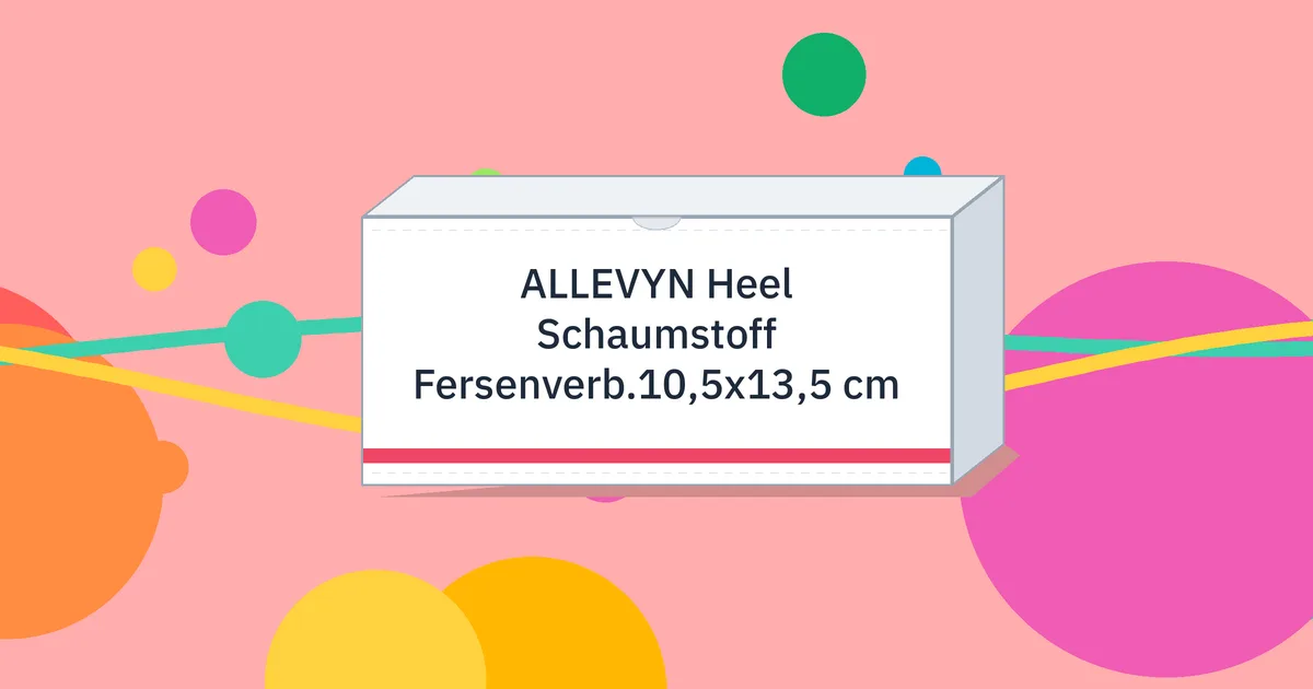 Symbolbild: Packung mit der Aufschrift ALLEVYN Heel Schaumstoff Fersenverb.10,5x13,5 cm (PZN 18231065) – Verfügbarkeit und Bezug in Apotheken in Frankfurt am Main