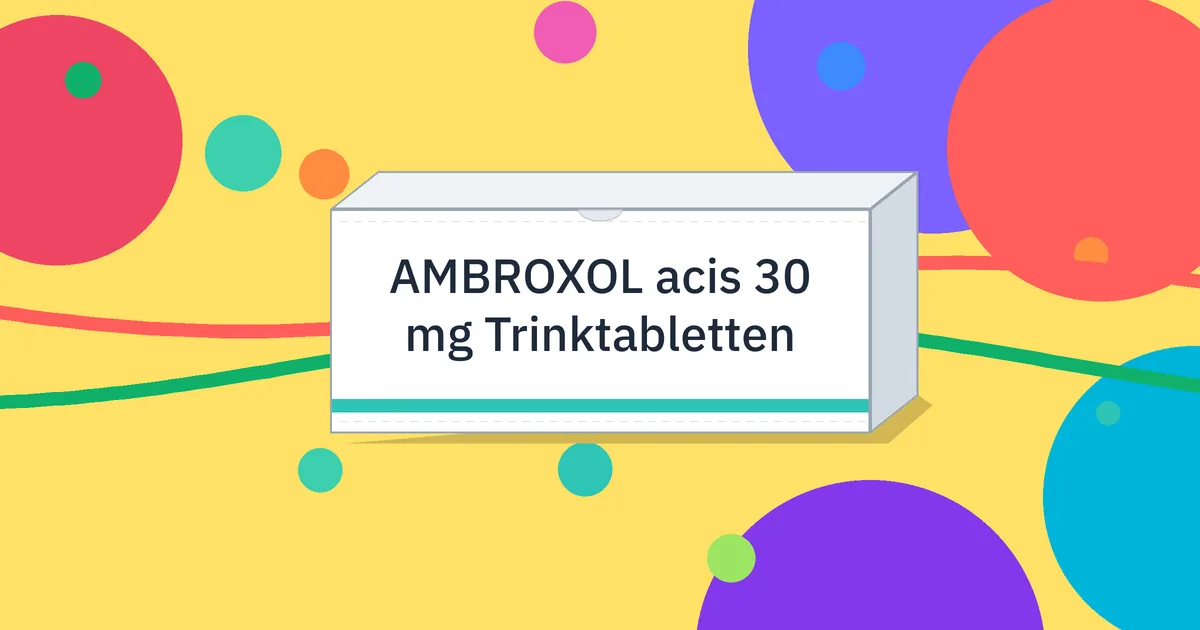 Symbolbild: Packung mit der Aufschrift AMBROXOL acis 30 mg Trinktabletten (PZN 08535456) – Verfügbarkeit und Bezug in Apotheken in Frankfurt am Main