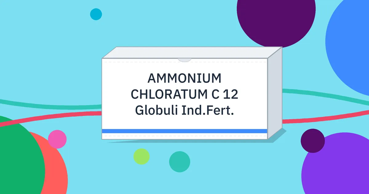 Symbolbild: Packung mit der Aufschrift AMMONIUM CHLORATUM C 12 Globuli Ind.Fert. (PZN 17642932) – Verfügbarkeit und Bezug in Apotheken in Frankfurt am Main