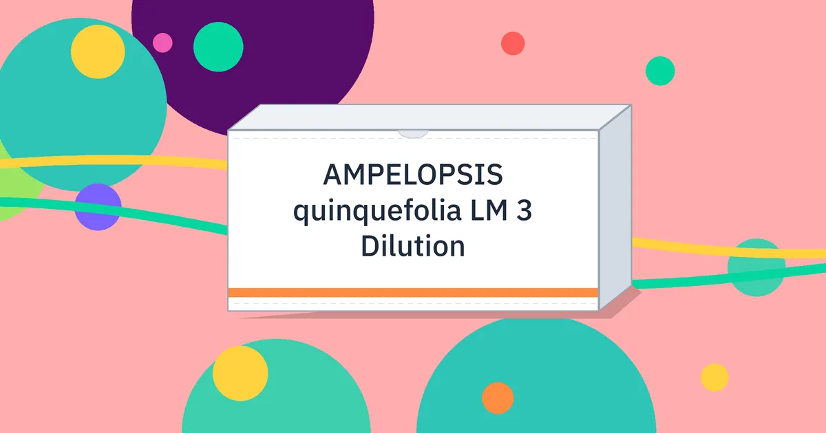 Symbolbild: Packung mit der Aufschrift AMPELOPSIS quinquefolia LM 3 Dilution (PZN 13324997) – Verfügbarkeit und Bezug in Apotheken in Frankfurt am Main