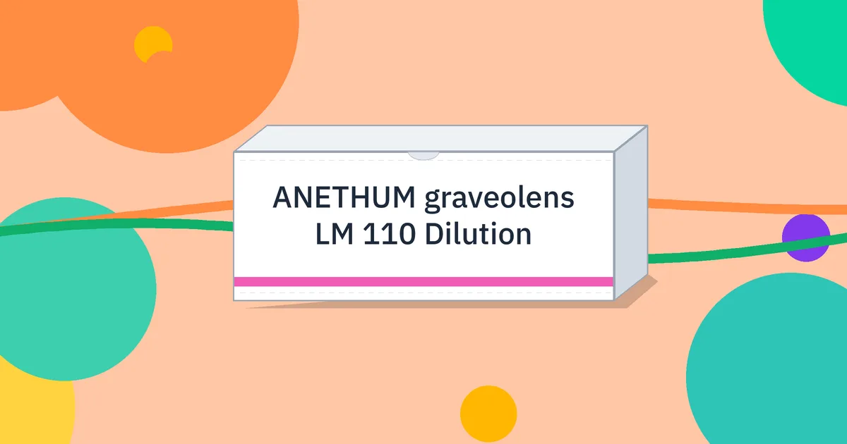 Symbolbild: Packung mit der Aufschrift ANETHUM graveolens LM 110 Dilution (PZN 16008417) – Verfügbarkeit und Bezug in Apotheken in Frankfurt am Main