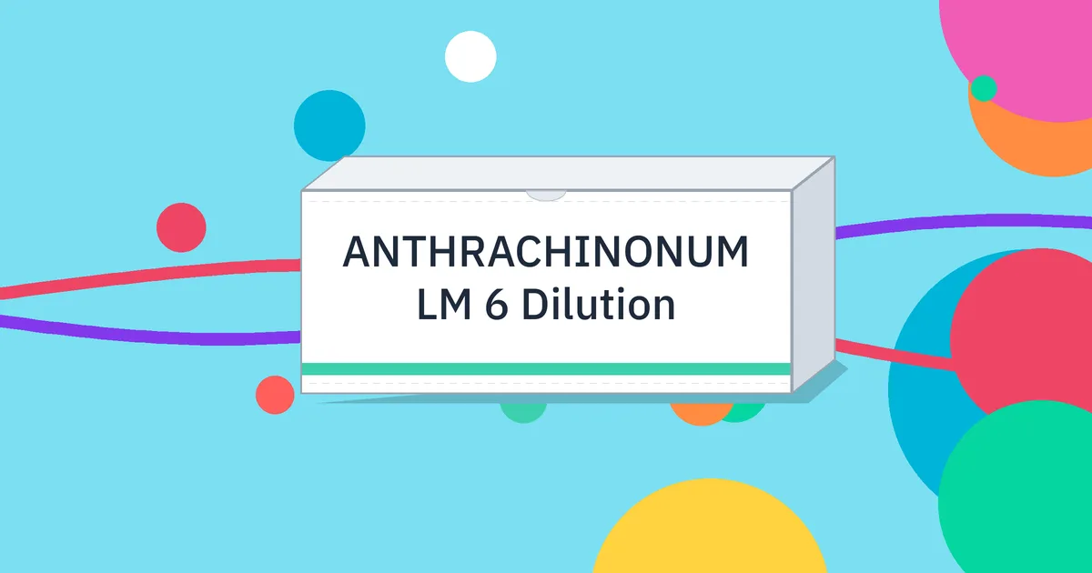 Symbolbild: Packung mit der Aufschrift ANTHRACHINONUM LM 6 Dilution (PZN 13370690) – Verfügbarkeit und Bezug in Apotheken in Frankfurt am Main