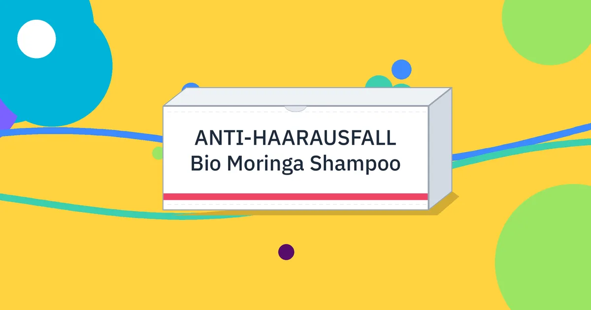 Symbolbild: Packung mit der Aufschrift ANTI-HAARAUSFALL Bio Moringa Shampoo (PZN 14161474) – Verfügbarkeit und Bezug in Apotheken in Frankfurt am Main