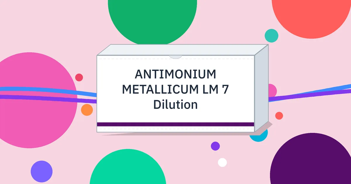Symbolbild: Packung mit der Aufschrift ANTIMONIUM METALLICUM LM 7 Dilution (PZN 13373286) – Verfügbarkeit und Bezug in Apotheken in Frankfurt am Main