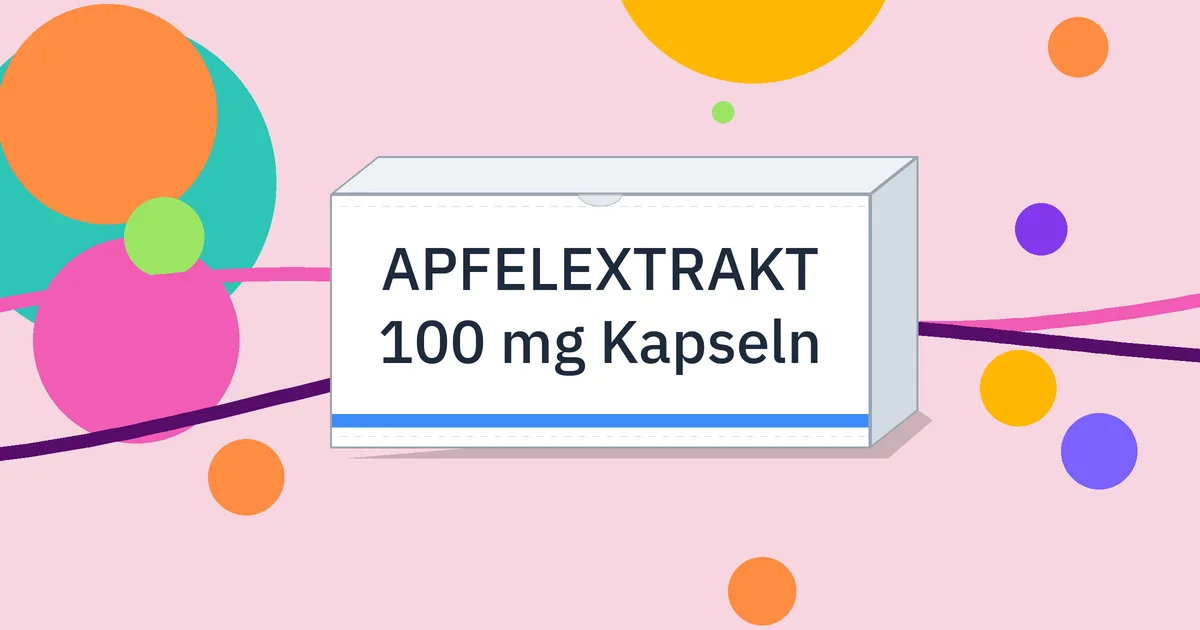 Symbolbild: Packung mit der Aufschrift APFELEXTRAKT 100 mg Kapseln (PZN 03175065) – Verfügbarkeit und Bezug in Apotheken in Frankfurt am Main