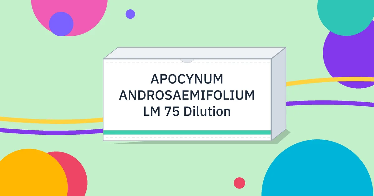 Symbolbild: Packung mit der Aufschrift APOCYNUM ANDROSAEMIFOLIUM LM 75 Dilution (PZN 13380760) – Verfügbarkeit und Bezug in Apotheken in Frankfurt am Main