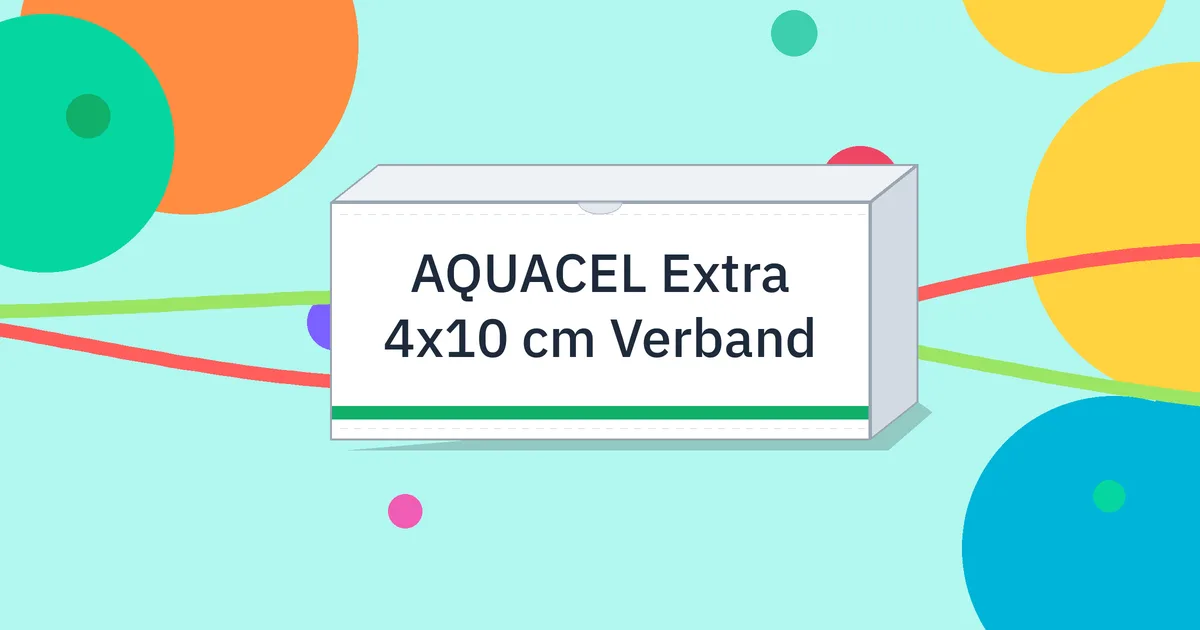 Symbolbild: Packung mit der Aufschrift AQUACEL Extra 4x10 cm Verband (PZN 17909708) – Verfügbarkeit und Bezug in Apotheken in Frankfurt am Main