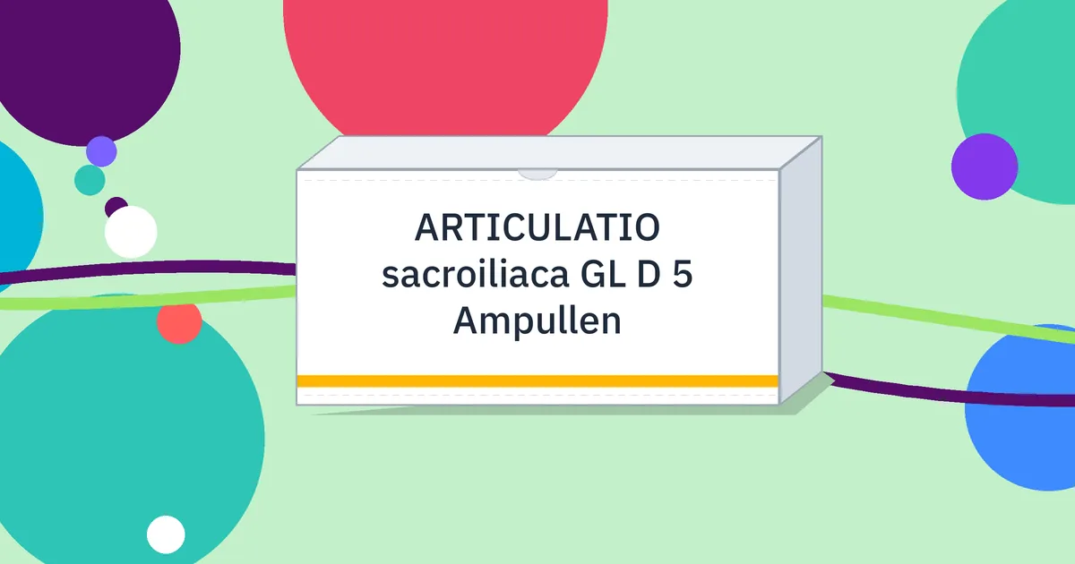 Symbolbild: Packung mit der Aufschrift ARTICULATIO sacroiliaca GL D 5 Ampullen (PZN 02907336) – Verfügbarkeit und Bezug in Apotheken in Frankfurt am Main