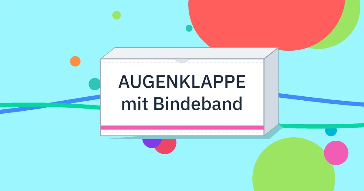 Symbolbild: Packung mit der Aufschrift AUGENKLAPPE mit Bindeband (PZN 04816483) – Verfügbarkeit und Bezug in Apotheken in Frankfurt am Main
