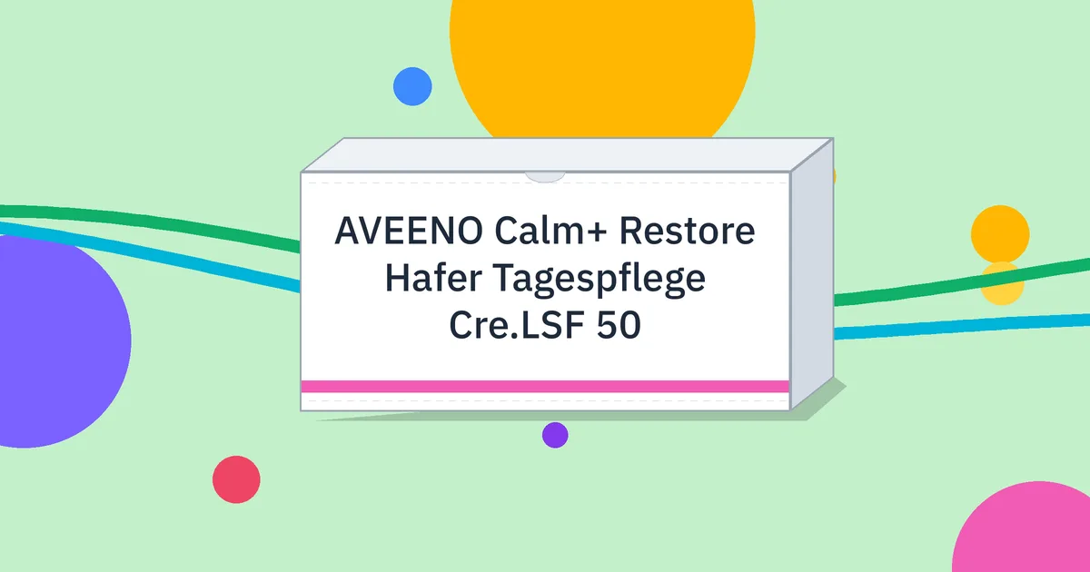 Symbolbild: Packung mit der Aufschrift AVEENO Calm+ Restore Hafer Tagespflege Cre.LSF 50 (PZN 19822118) – Verfügbarkeit und Bezug in Apotheken in Frankfurt am Main