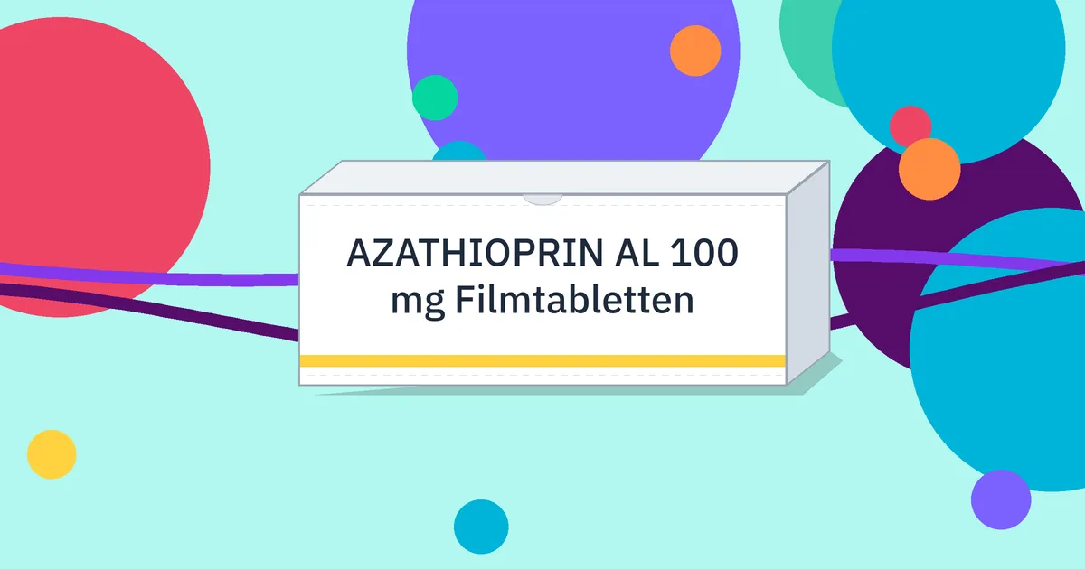 Symbolbild: Packung mit der Aufschrift AZATHIOPRIN AL 100 mg Filmtabletten (PZN 16654672) – Verfügbarkeit und Bezug in Apotheken in Frankfurt am Main