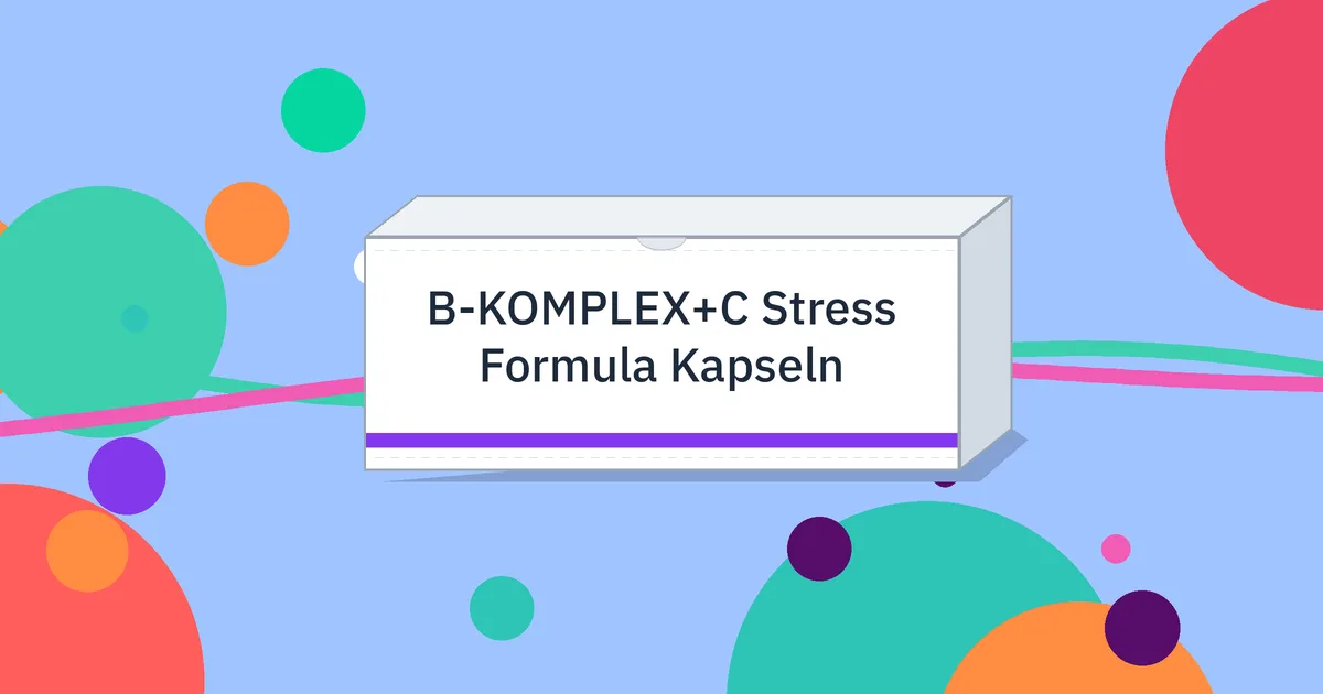 Symbolbild: Packung mit der Aufschrift B-KOMPLEX+C Stress Formula Kapseln (PZN 15607831) – Verfügbarkeit und Bezug in Apotheken in Frankfurt am Main