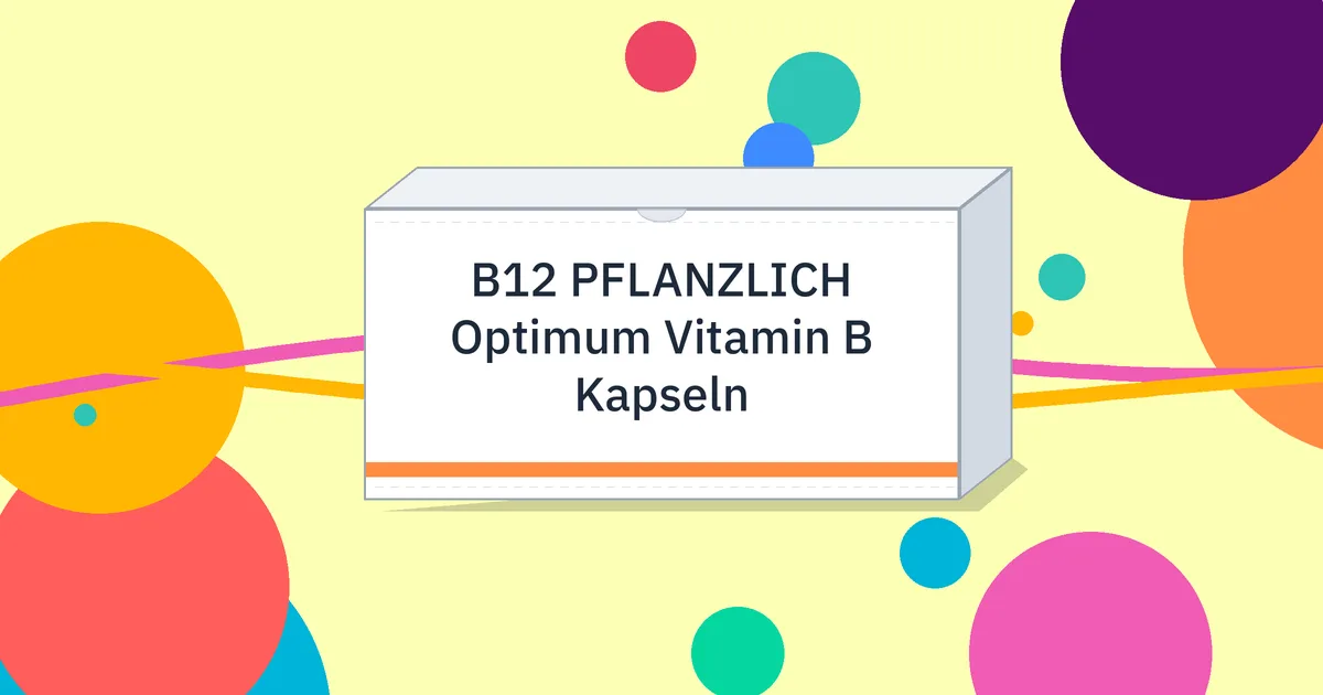 Symbolbild: Packung mit der Aufschrift B12 PFLANZLICH Optimum Vitamin B Kapseln (PZN 11308882) – Verfügbarkeit und Bezug in Apotheken in Frankfurt am Main