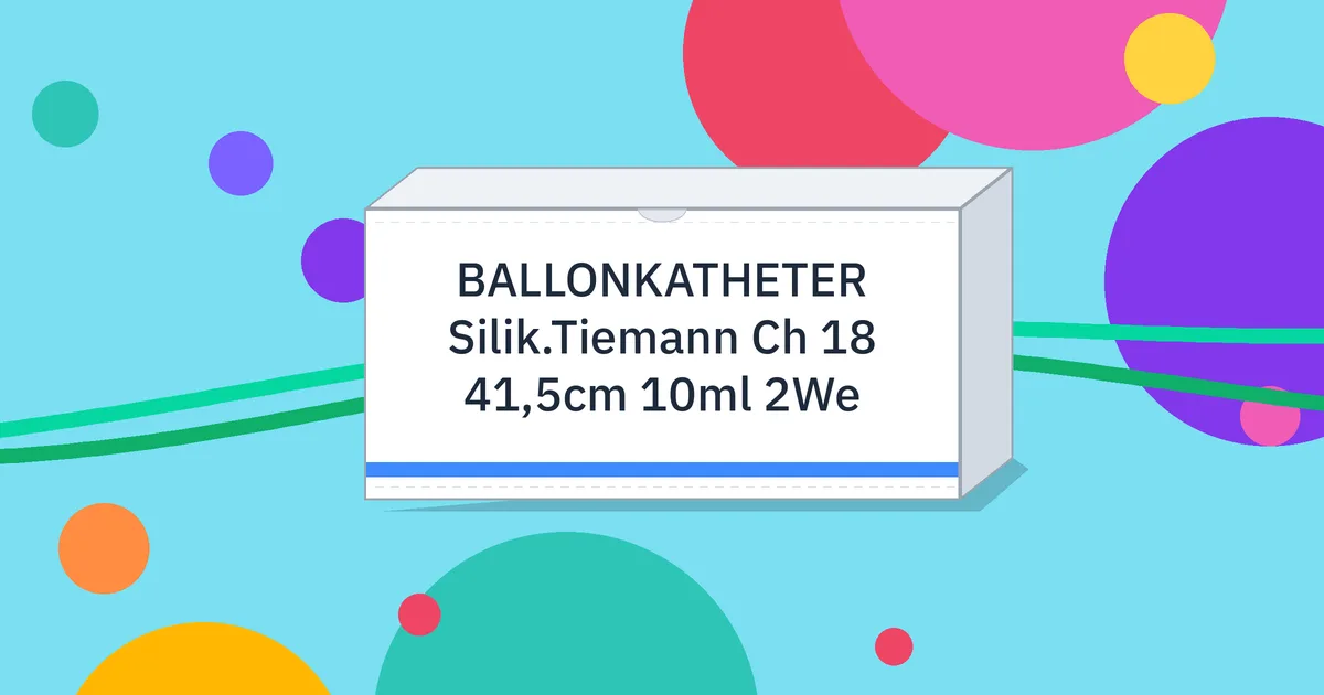 Symbolbild: Packung mit der Aufschrift BALLONKATHETER Silik.Tiemann Ch 18 41,5cm 10ml 2We (PZN 15428666) – Verfügbarkeit und Bezug in Apotheken in Frankfurt am Main