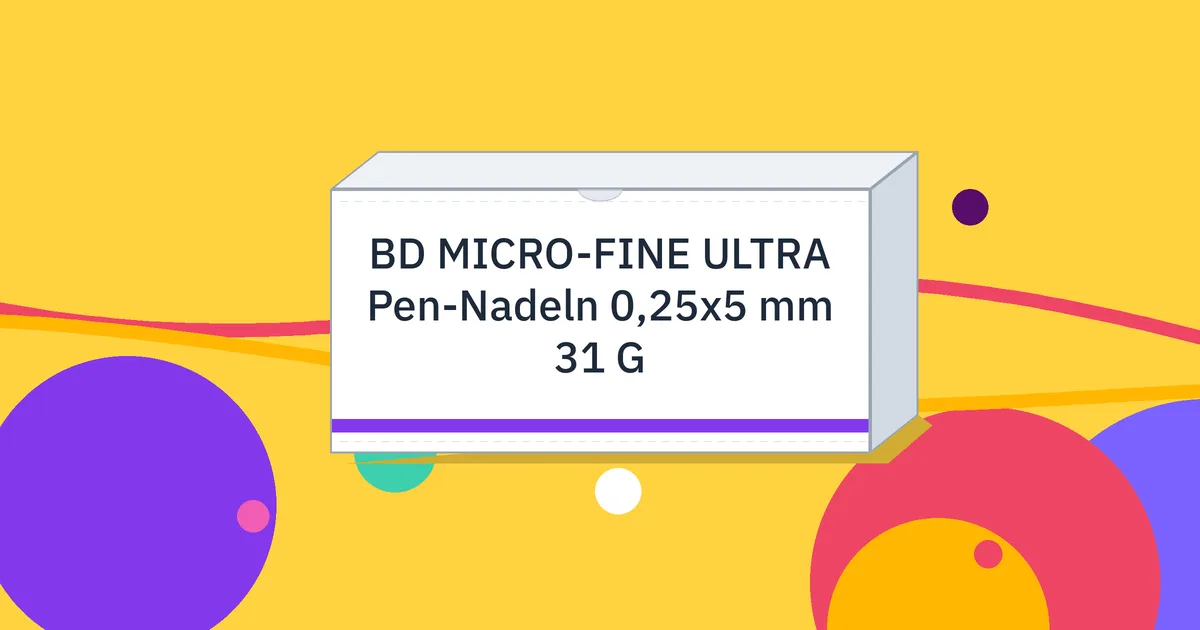 Symbolbild: Packung mit der Aufschrift BD MICRO-FINE ULTRA Pen-Nadeln 0,25x5 mm 31 G (PZN 16399435) – Verfügbarkeit und Bezug in Apotheken in Frankfurt am Main