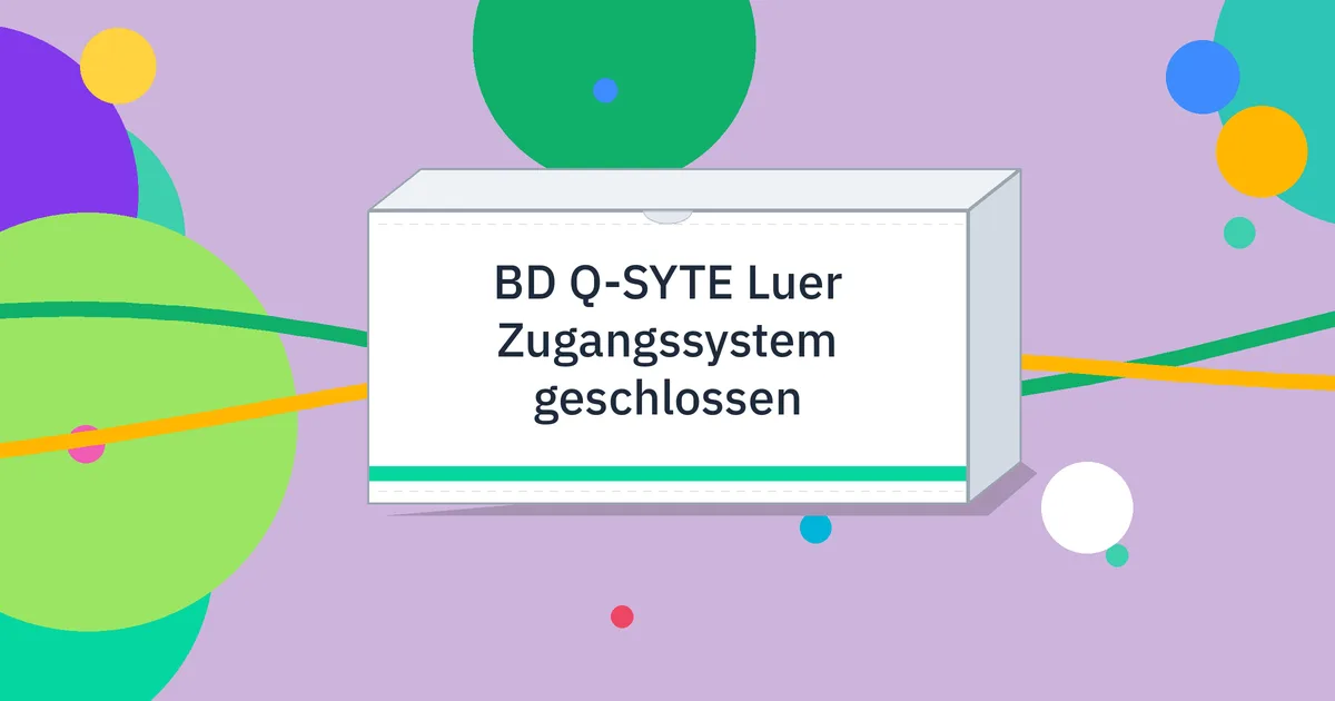 Symbolbild: Packung mit der Aufschrift BD Q-SYTE Luer Zugangssystem geschlossen (PZN 01084358) – Verfügbarkeit und Bezug in Apotheken in Frankfurt am Main