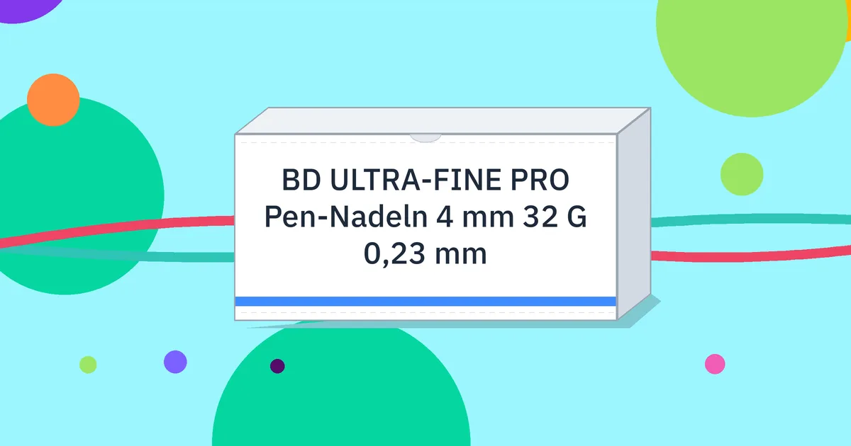 Symbolbild: Packung mit der Aufschrift BD ULTRA-FINE PRO Pen-Nadeln 4 mm 32 G 0,23 mm (PZN 18769480) – Verfügbarkeit und Bezug in Apotheken in Frankfurt am Main