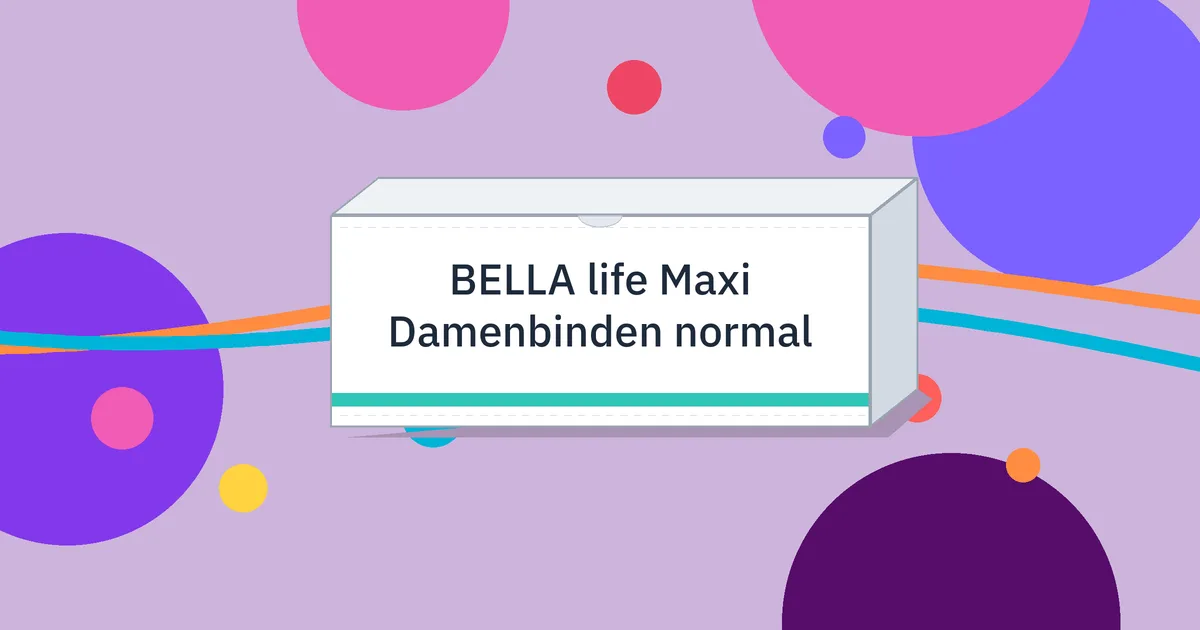 Symbolbild: Packung mit der Aufschrift BELLA life Maxi Damenbinden normal (PZN 20102435) – Verfügbarkeit und Bezug in Apotheken in Frankfurt am Main