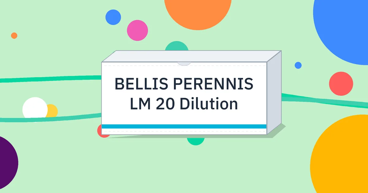 Symbolbild: Packung mit der Aufschrift BELLIS PERENNIS LM 20 Dilution (PZN 12791662) – Verfügbarkeit und Bezug in Apotheken in Frankfurt am Main