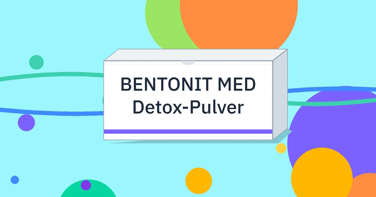 Symbolbild: Packung mit der Aufschrift BENTONIT MED Detox-Pulver (PZN 19161125) – Verfügbarkeit und Bezug in Apotheken in Frankfurt am Main