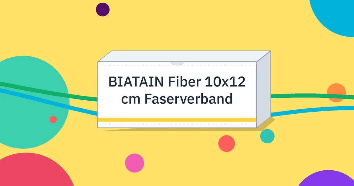 Symbolbild: Packung mit der Aufschrift BIATAIN Fiber 10x12 cm Faserverband (PZN 18775948) – Verfügbarkeit und Bezug in Apotheken in Frankfurt am Main