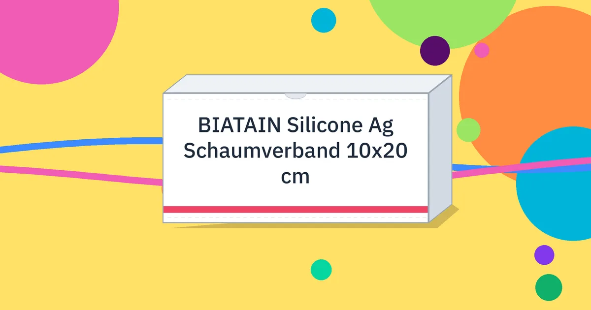 Symbolbild: Packung mit der Aufschrift BIATAIN Silicone Ag Schaumverband 10x20 cm (PZN 18670149) – Verfügbarkeit und Bezug in Apotheken in Frankfurt am Main