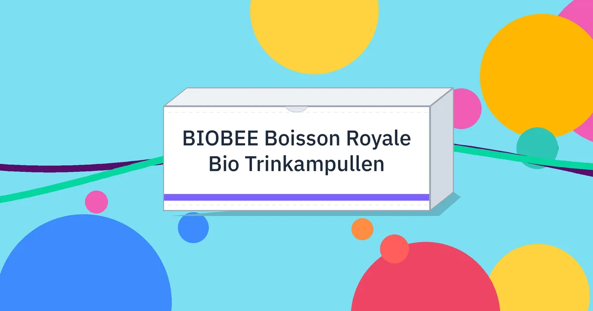 Symbolbild: Packung mit der Aufschrift BIOBEE Boisson Royale Bio Trinkampullen (PZN 12543616) – Verfügbarkeit und Bezug in Apotheken in Frankfurt am Main