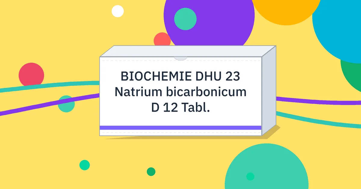 Symbolbild: Packung mit der Aufschrift BIOCHEMIE DHU 23 Natrium bicarbonicum D 12 Tabl. (PZN 01196442) – Verfügbarkeit und Bezug in Apotheken in Frankfurt am Main