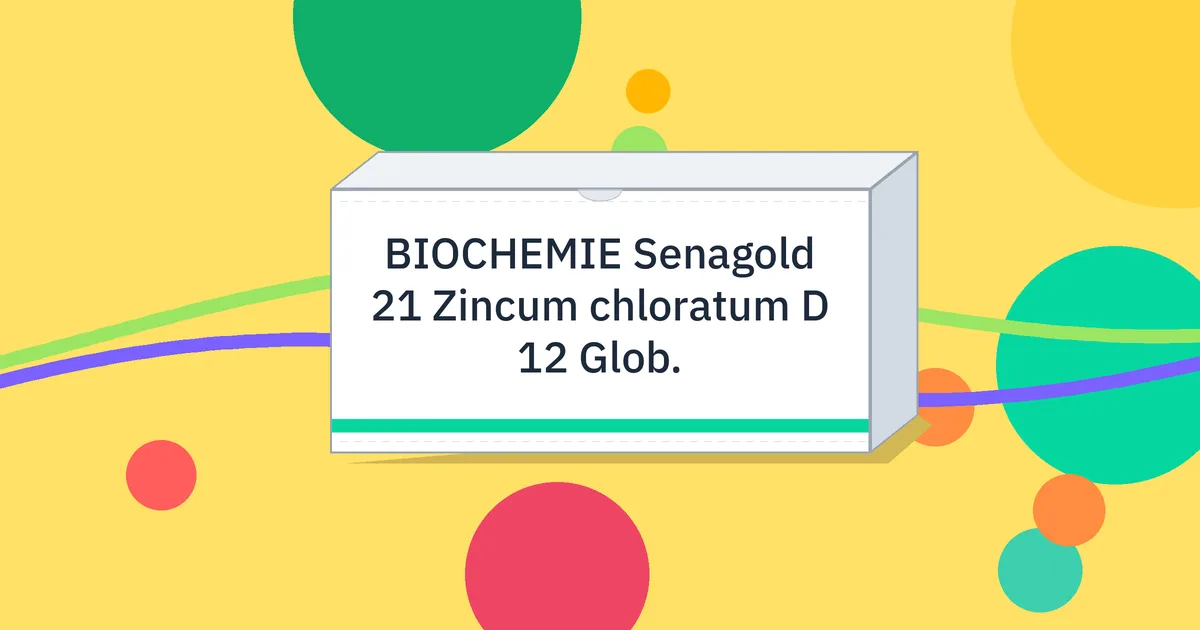 Symbolbild: Packung mit der Aufschrift BIOCHEMIE Senagold 21 Zincum chloratum D 12 Glob. (PZN 09215044) – Verfügbarkeit und Bezug in Apotheken in Frankfurt am Main
