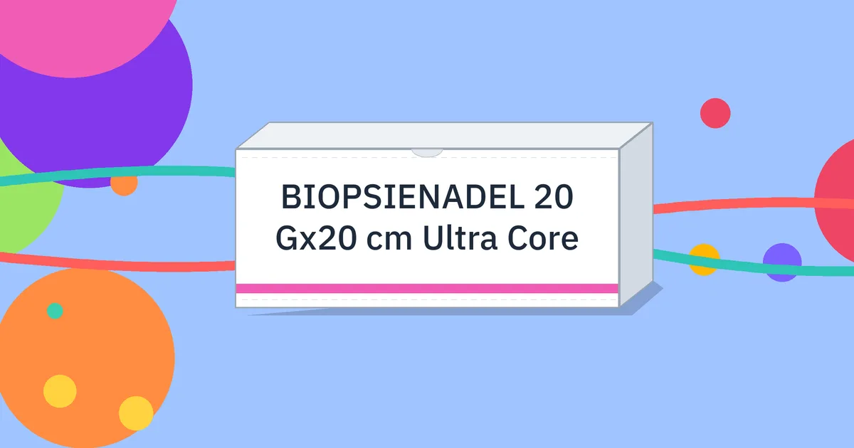 Symbolbild: Packung mit der Aufschrift BIOPSIENADEL 20 Gx20 cm Ultra Core (PZN 07567276) – Verfügbarkeit und Bezug in Apotheken in Frankfurt am Main