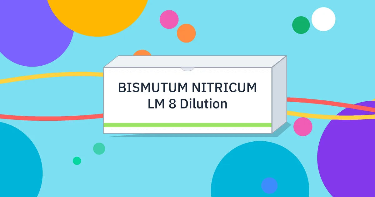 Symbolbild: Packung mit der Aufschrift BISMUTUM NITRICUM LM 8 Dilution (PZN 13386797) – Verfügbarkeit und Bezug in Apotheken in Frankfurt am Main