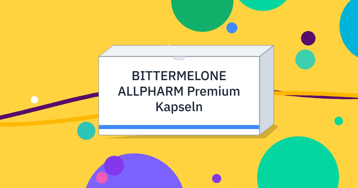 Symbolbild: Packung mit der Aufschrift BITTERMELONE ALLPHARM Premium Kapseln (PZN 19444610) – Verfügbarkeit und Bezug in Apotheken in Frankfurt am Main