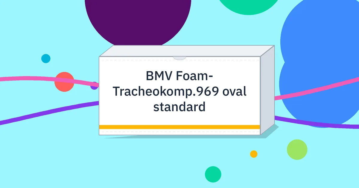 Symbolbild: Packung mit der Aufschrift BMV Foam-Tracheokomp.969 oval standard (PZN 16955215) – Verfügbarkeit und Bezug in Apotheken in Frankfurt am Main