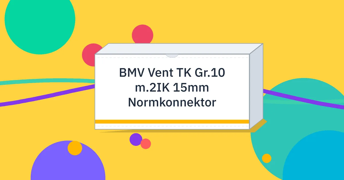 Symbolbild: Packung mit der Aufschrift BMV Vent TK Gr.10 m.2IK 15mm Normkonnektor (PZN 18384627) – Verfügbarkeit und Bezug in Apotheken in Frankfurt am Main