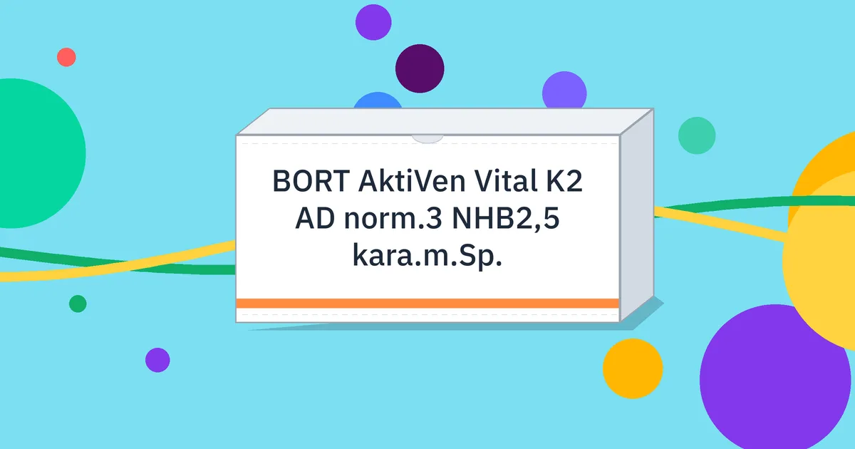 Symbolbild: Packung mit der Aufschrift BORT AktiVen Vital K2 AD norm.3 NHB2,5 kara.m.Sp. (PZN 17497720) – Verfügbarkeit und Bezug in Apotheken in Frankfurt am Main