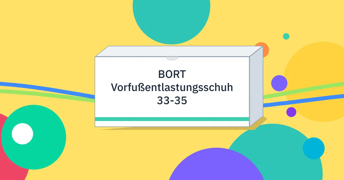 Symbolbild: Packung mit der Aufschrift BORT Vorfußentlastungsschuh 33-35 (PZN 04738346) – Verfügbarkeit und Bezug in Apotheken in Frankfurt am Main