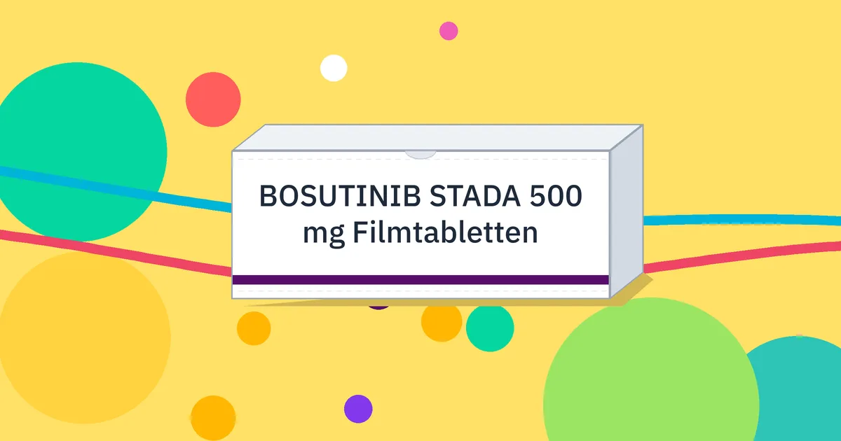 Symbolbild: Packung mit der Aufschrift BOSUTINIB STADA 500 mg Filmtabletten (PZN 19204366) – Verfügbarkeit und Bezug in Apotheken in Frankfurt am Main