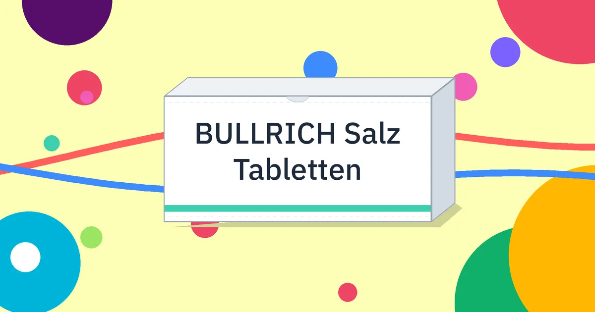 Symbolbild: Packung mit der Aufschrift BULLRICH Salz Tabletten (PZN 03977089) – Verfügbarkeit und Bezug in Apotheken in Frankfurt am Main