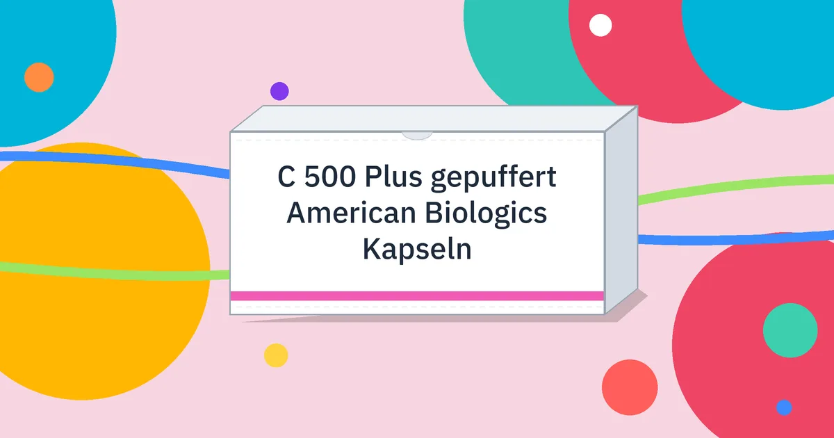 Symbolbild: Packung mit der Aufschrift C 500 Plus gepuffert American Biologics Kapseln (PZN 16759945) – Verfügbarkeit und Bezug in Apotheken in Frankfurt am Main
