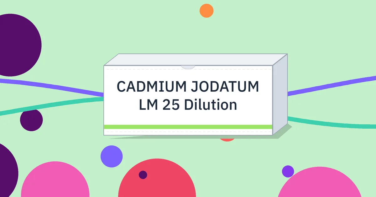 Symbolbild: Packung mit der Aufschrift CADMIUM JODATUM LM 25 Dilution (PZN 12798463) – Verfügbarkeit und Bezug in Apotheken in Frankfurt am Main