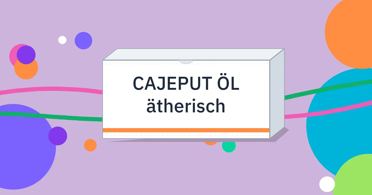 Symbolbild: Packung mit der Aufschrift CAJEPUT ÖL ätherisch (PZN 15407434) – Verfügbarkeit und Bezug in Apotheken in Frankfurt am Main