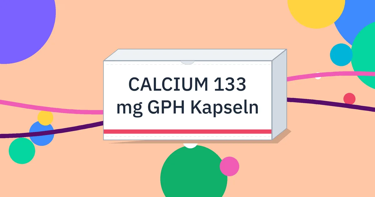 Symbolbild: Packung mit der Aufschrift CALCIUM 133 mg GPH Kapseln (PZN 00868968) – Verfügbarkeit und Bezug in Apotheken in Frankfurt am Main