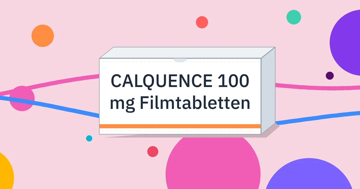 Symbolbild: Packung mit der Aufschrift CALQUENCE 100 mg Filmtabletten (PZN 19231357) – Verfügbarkeit und Bezug in Apotheken in Frankfurt am Main
